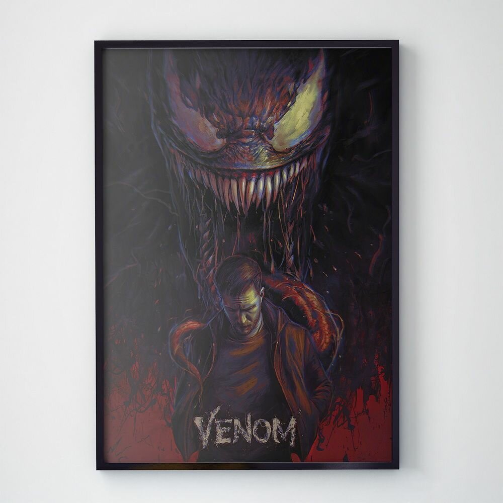 Плакат, постер Venom, Веном на холсте, размер 21х30см