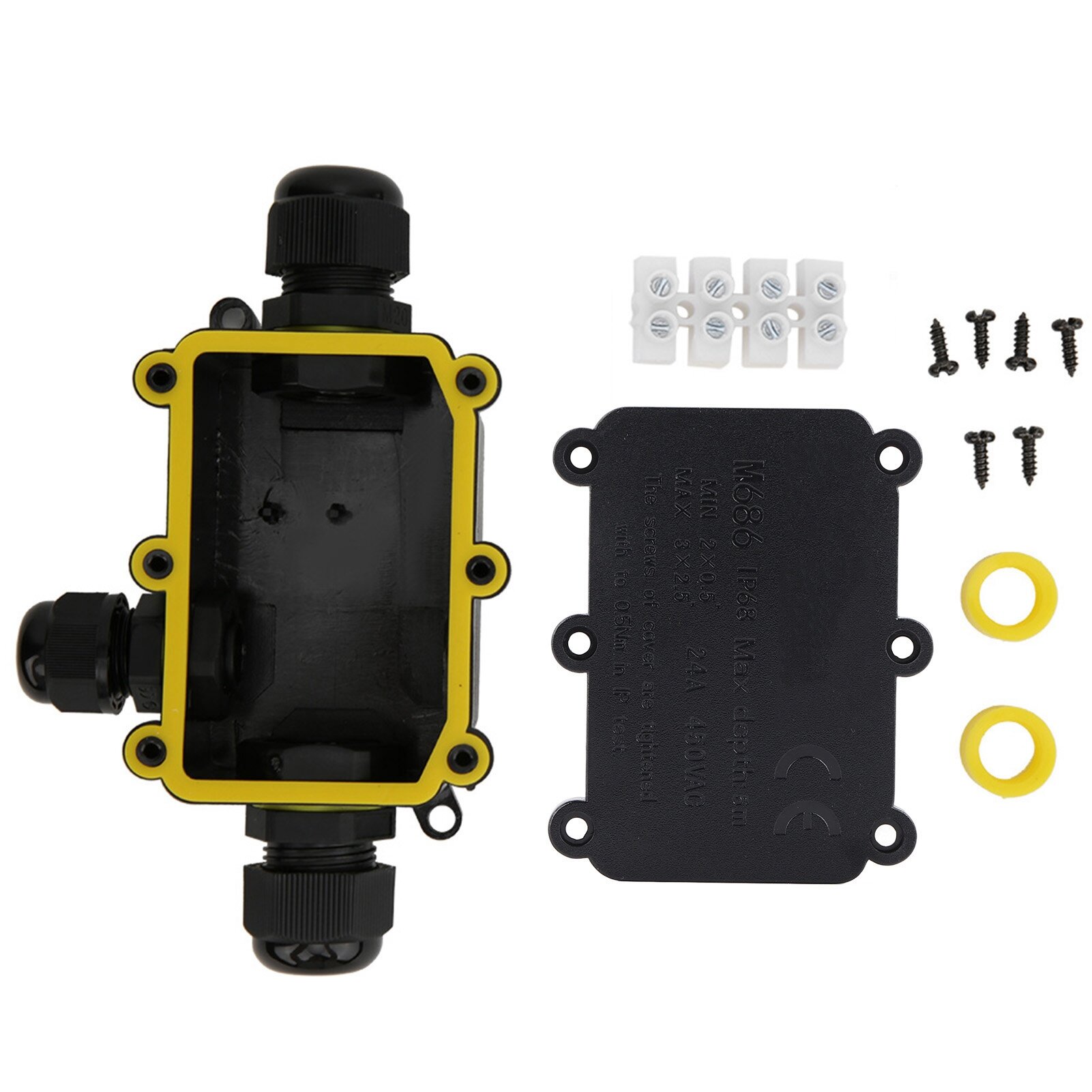 Распределительная коробка из пластика IP68 для подводного подключения электроники на глубину до 5 м, модель T100, 450 В переменного тока, 24 А, класс защиты UL94V-2.