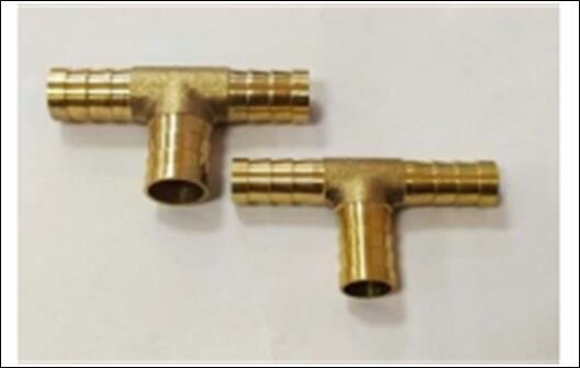 Переходник под шланг Елочка тройник d 8мм латунь Technik HMT08brass