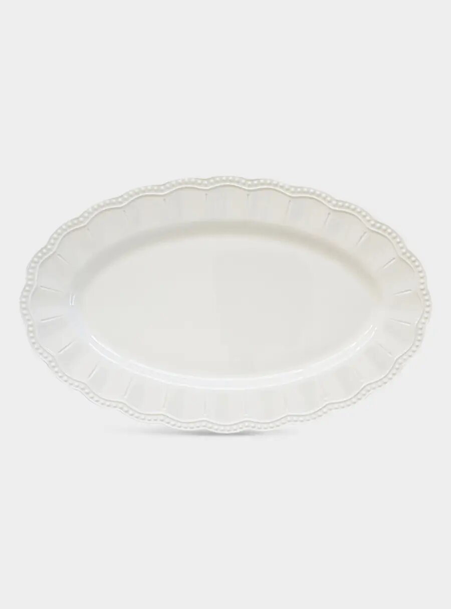 Блюдо, 36x23 см, овальное, белое, Elite