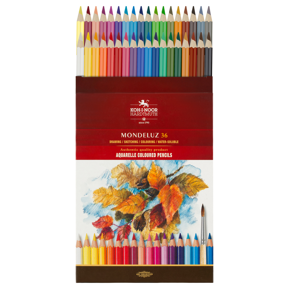 Карандаши цветные акварельные художественные KOH-I-NOOR "Mondeluz", 36 цветов, 3,8 мм, заточенные