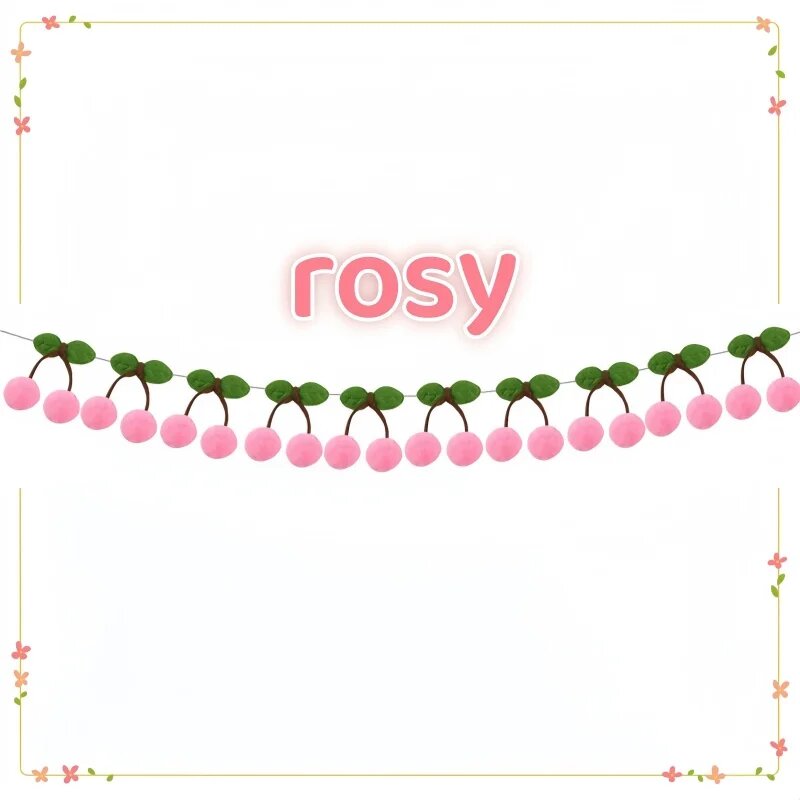 Вишневые фетровые шарики для декора Розовый, rosy