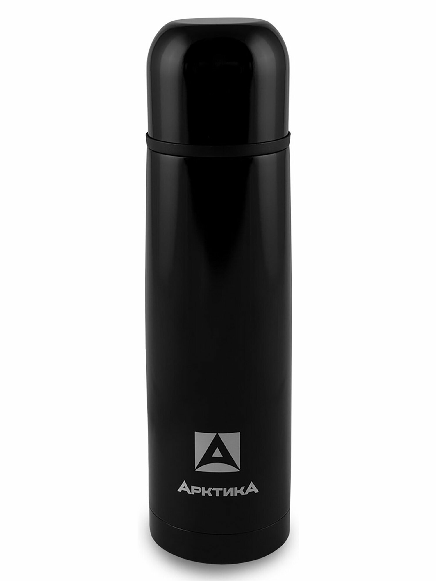 Термос Арктика с узким горлом и глухой пробкой, объем 0,5л Чёрный Оникс