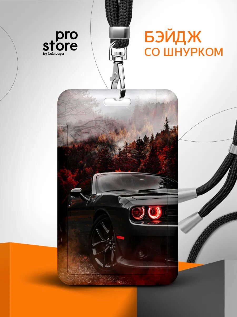 Чехол для пропуска, на шнуре, с принтом, бейдж для пропуска, бейджик, пластиковый, с регулировкой