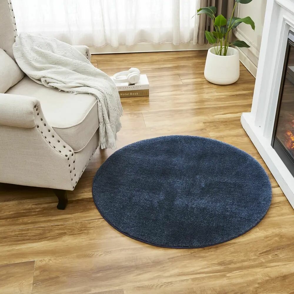 Ковер Bingo Mix круг ?80 см полиэстер цвет синий
