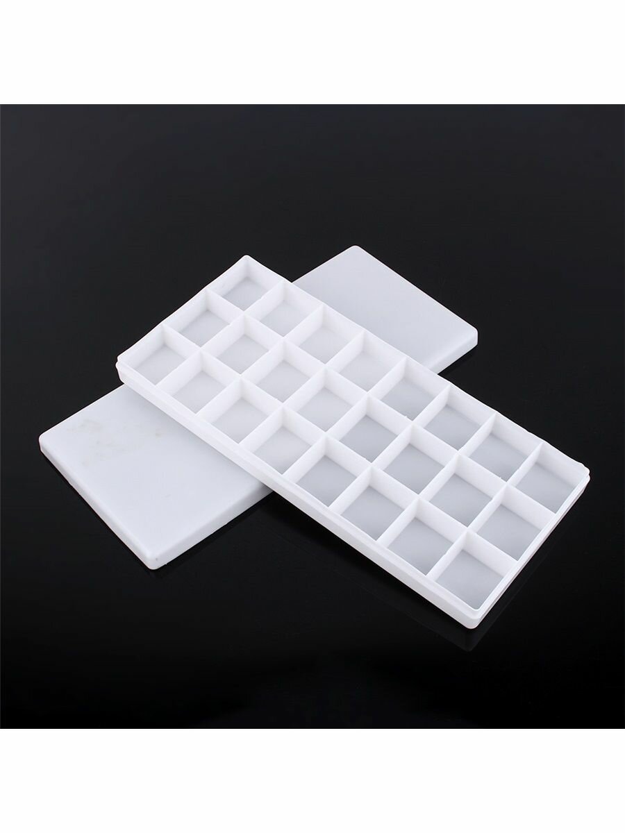Палитра акварельных красок с 24 отделениями, белый пластиковый лоток для рисования с отдельными лунками для смешивания для удобной организации цвета и очистки
