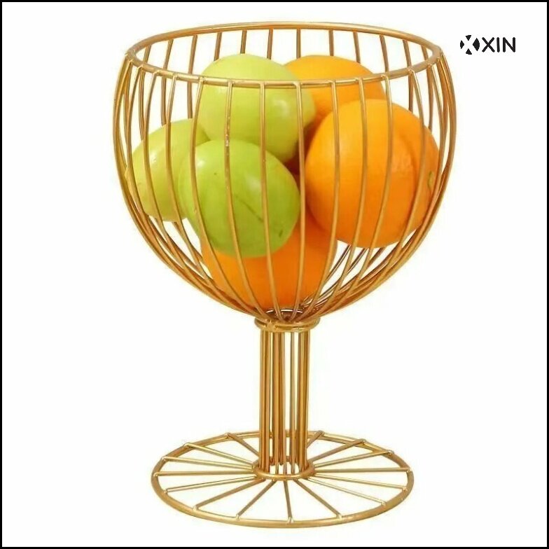 Фруктовница Shiny Kitchen, металл, фигурная, золотисто 17.5 x 23 cm