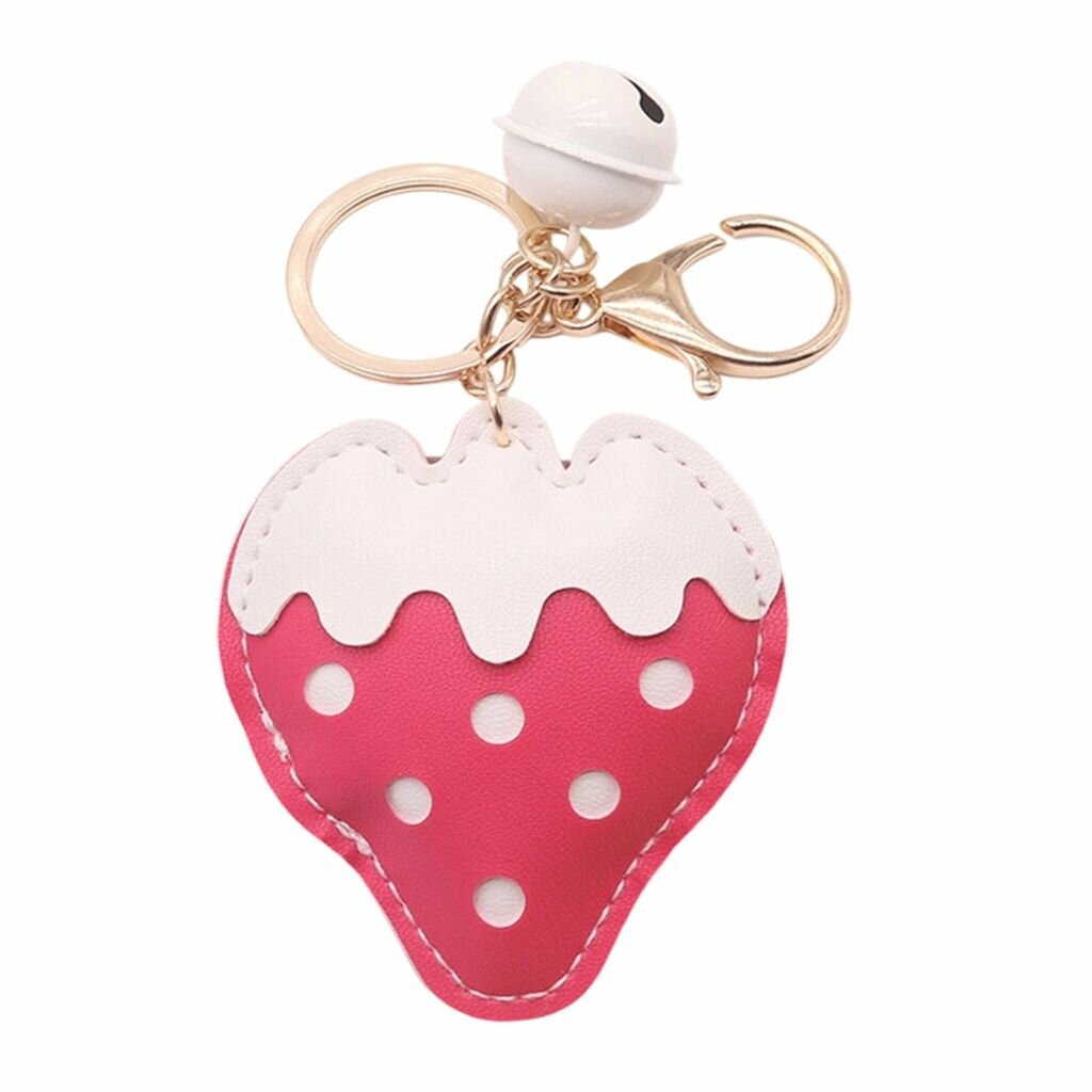 Креативный Брелок-Колокольчик с Клубничной кисточкой-Розово-Красный