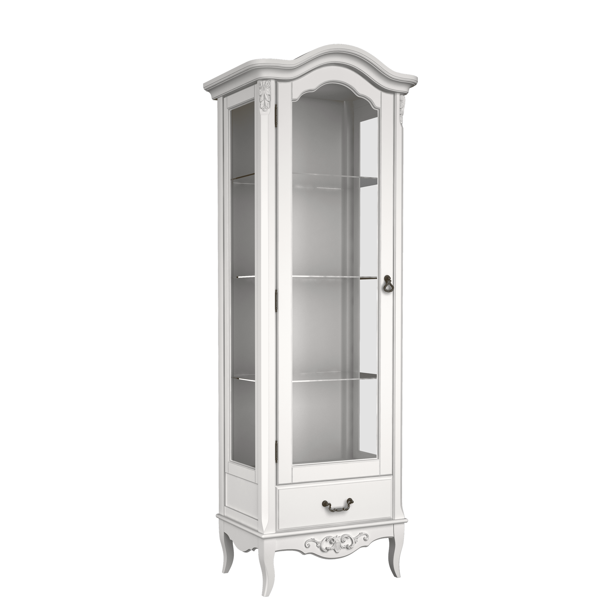 Витрина Ля Нэж стеклянная левая белая RAL 9003 Прованс дерево МДФ