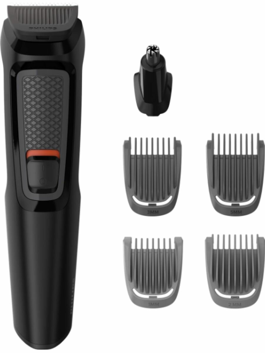 Триммер Philips MG3710/33 универсальный для лица, сухое бритье, 6 в 1, 5 насадок, 0,5-5 мм, черный