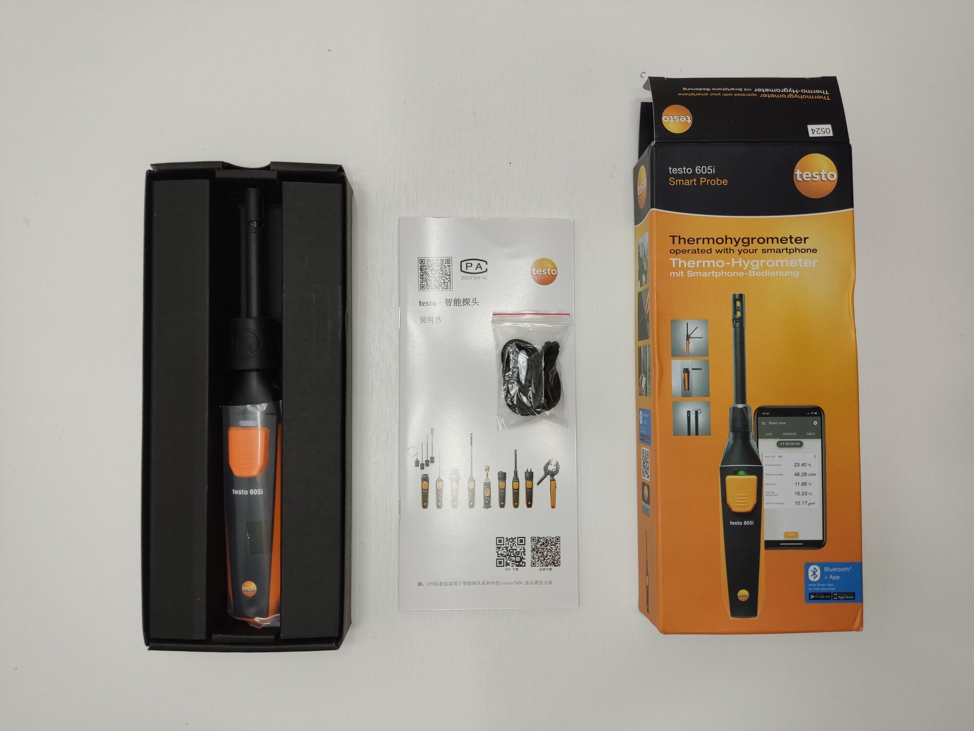 Смарт-зонд термогигрометр Testo 605i 2 Gen, управляемый со смартфона