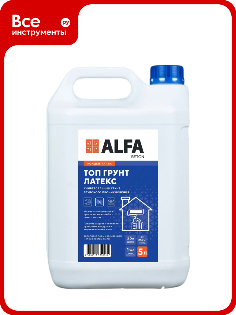 Топ Грунт AlfaBet Латекс 5 л, концентрат 20028