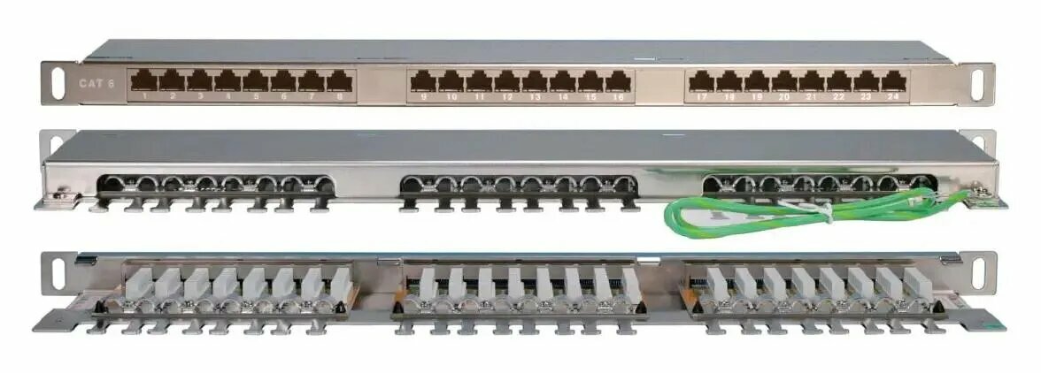 Патч-панель Hyperline PPHD-19-24-8P8C-C6-SH-110D 19 0.5U RJ45 кат.6 FTP