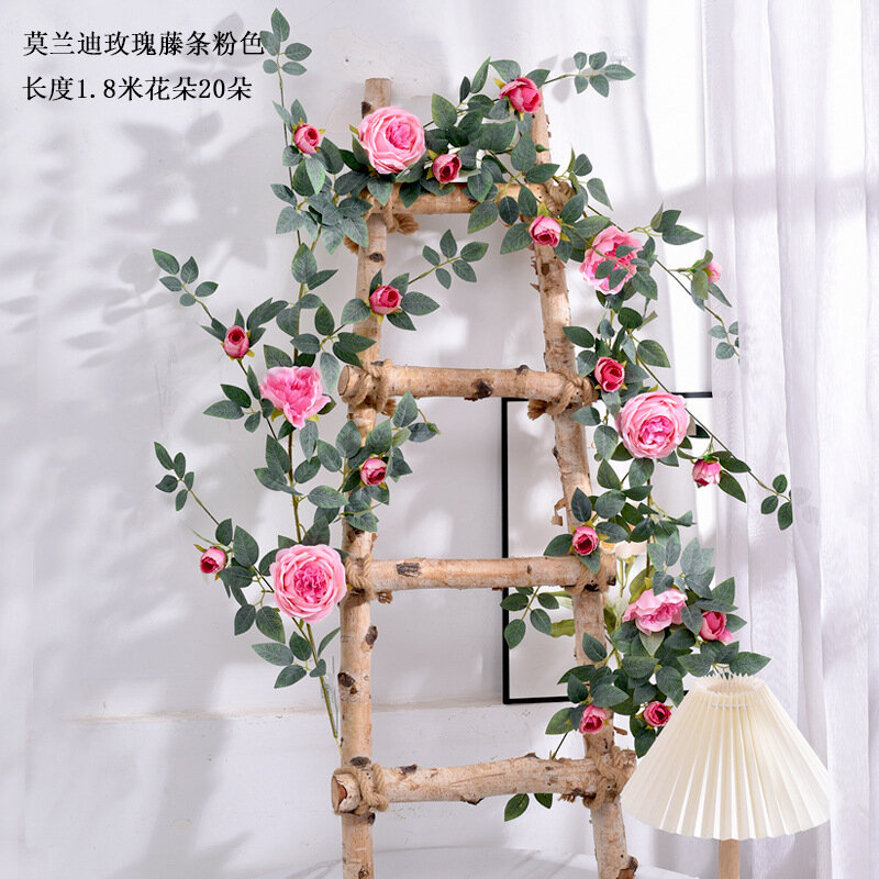 Декоративная сетка для стен "Имитация растений знаменитостей", Morandi Rose, розовый