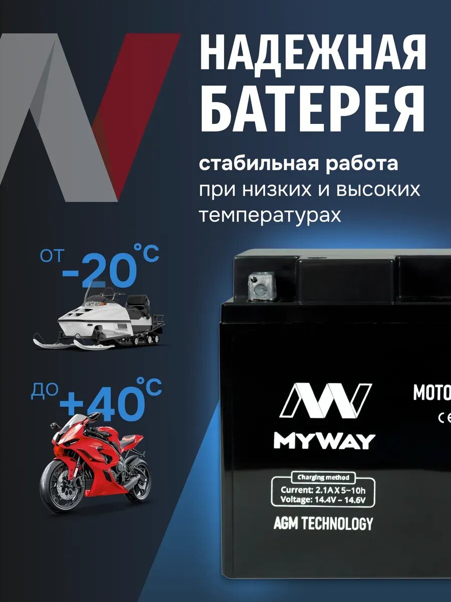 Аккумулятор для генератора 12v 21ah AGM — фото 1