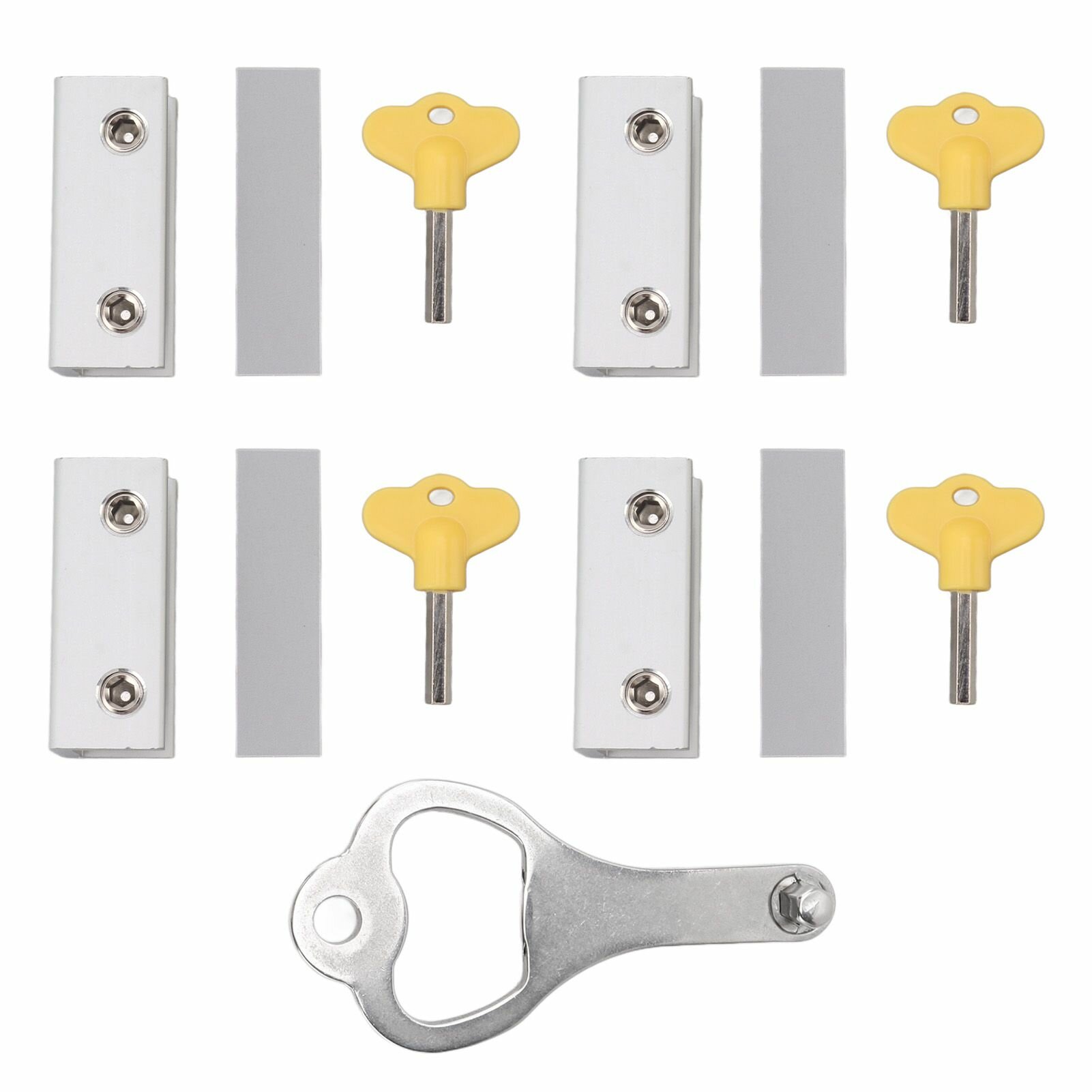 4 шт. оконные замки, серебряная оконная пробка, алюминиевая простая установка, защитная накладка, аксессуар для безопасности окна