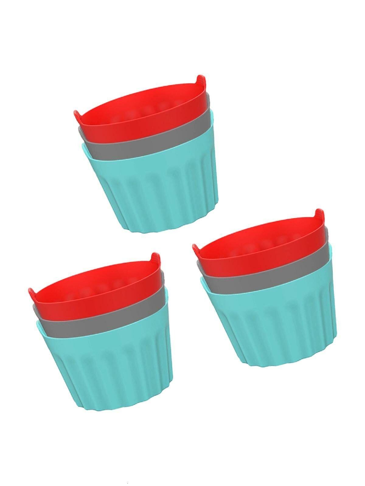 Аэрогриль, Аэрофритюрница, форма для запекания, силиконовый противень, форма для выпечки, красный, серый и синий-9шт