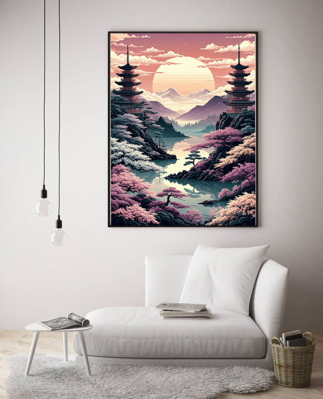 Картина на стену для интерьера "Китайская цапля" 40х50 см, холст на подрамнике, InterHobby