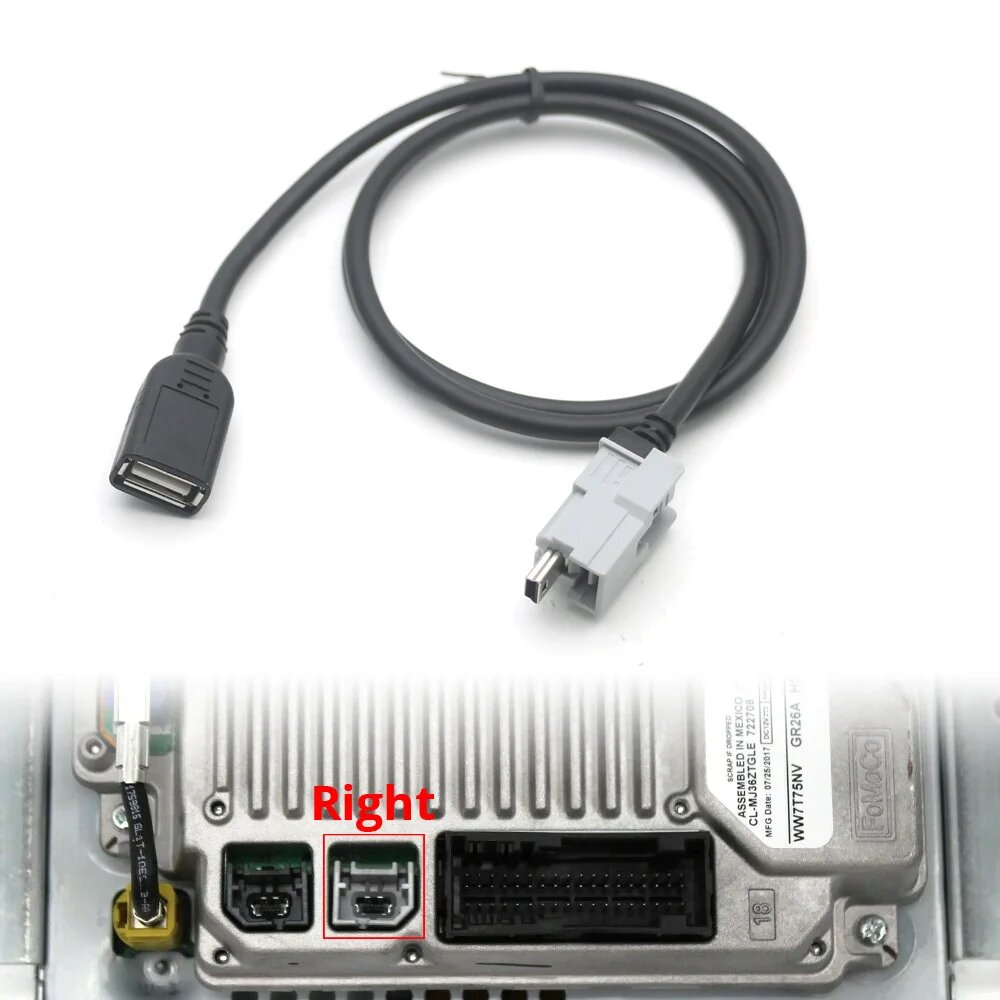Автомобильный гнездовой USB-кабель-переходник для Nissan, Ford, для Jeep, аудио-навигация, мультимедийное радио, мини-интерфейс, Right