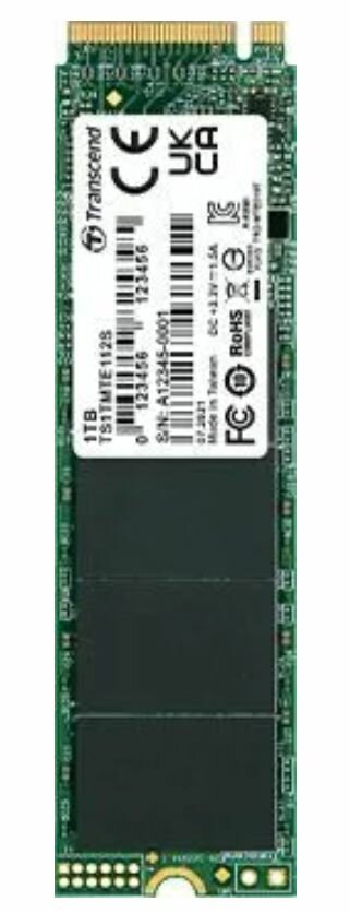 1 ТБ SSD M.2 накопитель Transcend TS1TMTE110S (TS1TMTE110S) - PCI-E 3.0, чтение - 1700 Мб/с, запись - 1400 Мб/с, 3D NAND