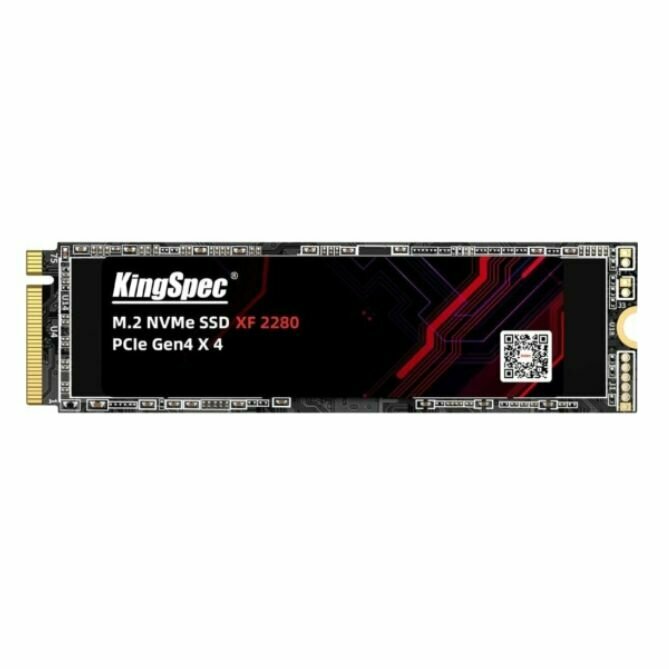 2 ТБ SSD M.2 накопитель KINGSPEC XF-2TB (XF-2TB) - PCI-E 4.0, чтение - 4800 Мбайт/с, запись - 4500 Мбайт/с, 3D NAND