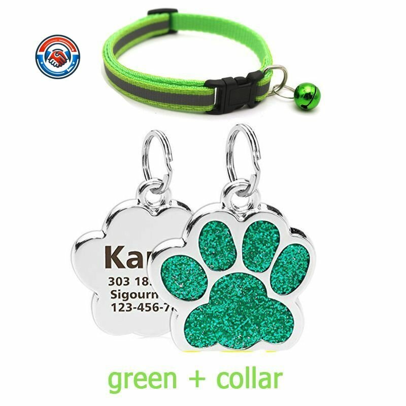 Круглый металлический адресник для собаки и кошки с гравировкой имени и даты рождения — выбор цвета для ошейника