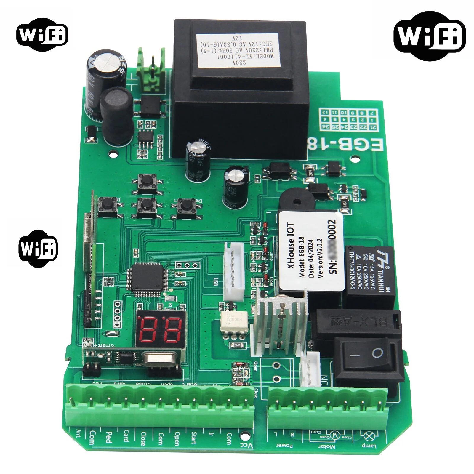 EGB-18 220 В переменного тока, двигатель для открывания раздвижных ворот, печатная плата Wi-Fi, универсальный двигатель для раздвижных ворот, основная электронная плата управления Wi-Fi