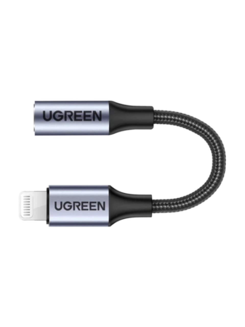 Кабель интерфейсный UGREEN 30756 Lightning M/F aluminum shell, 10 см, черный