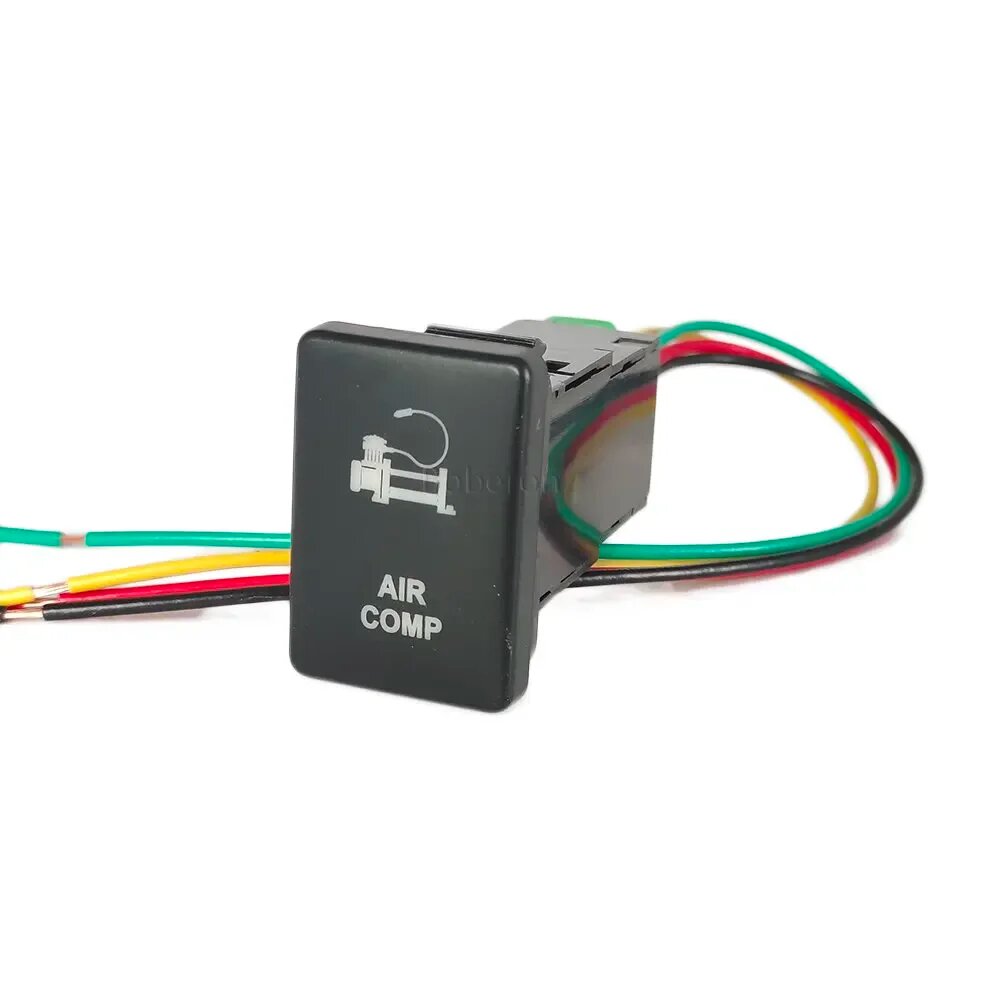 Зеленая подсветка, автомобильный воздушный компрессор, воздушный компрессор, кнопка переключения, модифицированный переключатель с проводом для Toyota Camry Prius Corolla PRADO, Air Comp