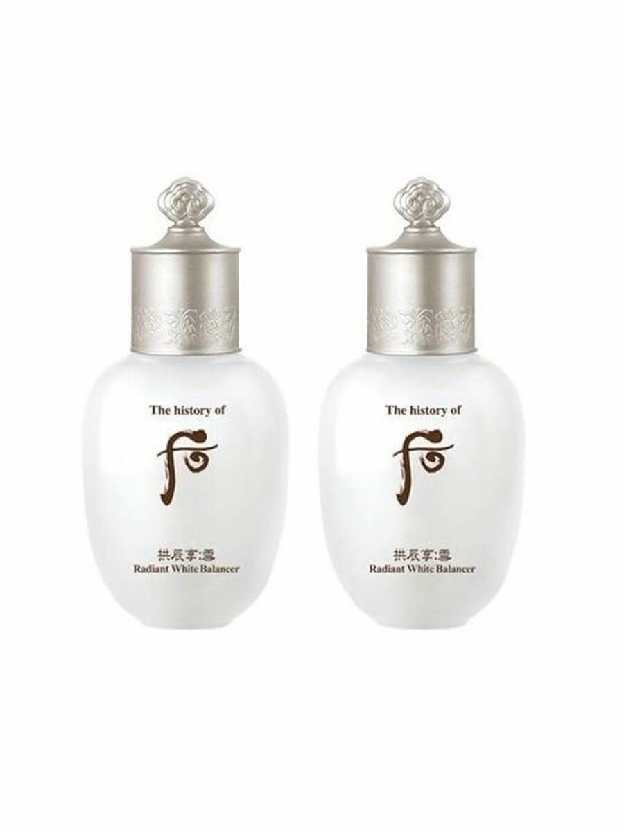 Тонер и эмульсия осветляющие и увлажняющие без коробки 20ml+20ml THE HISTORY OF WHOO Radiant White Balancer & Emulsion