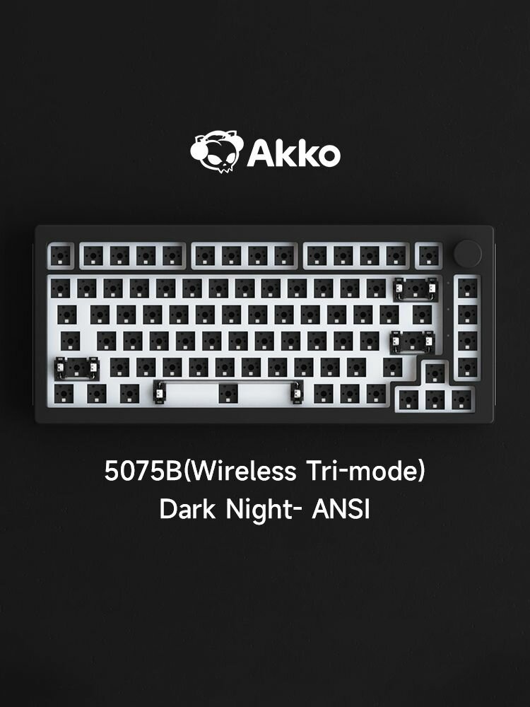 Akko 5075B VIA Комплект базовой клавиатуры 75% RGB 3/5 контактов Горячая замена Проводная/2.4G/BT 5.0 беспроводная механическая игровая клавиатура с ручкой