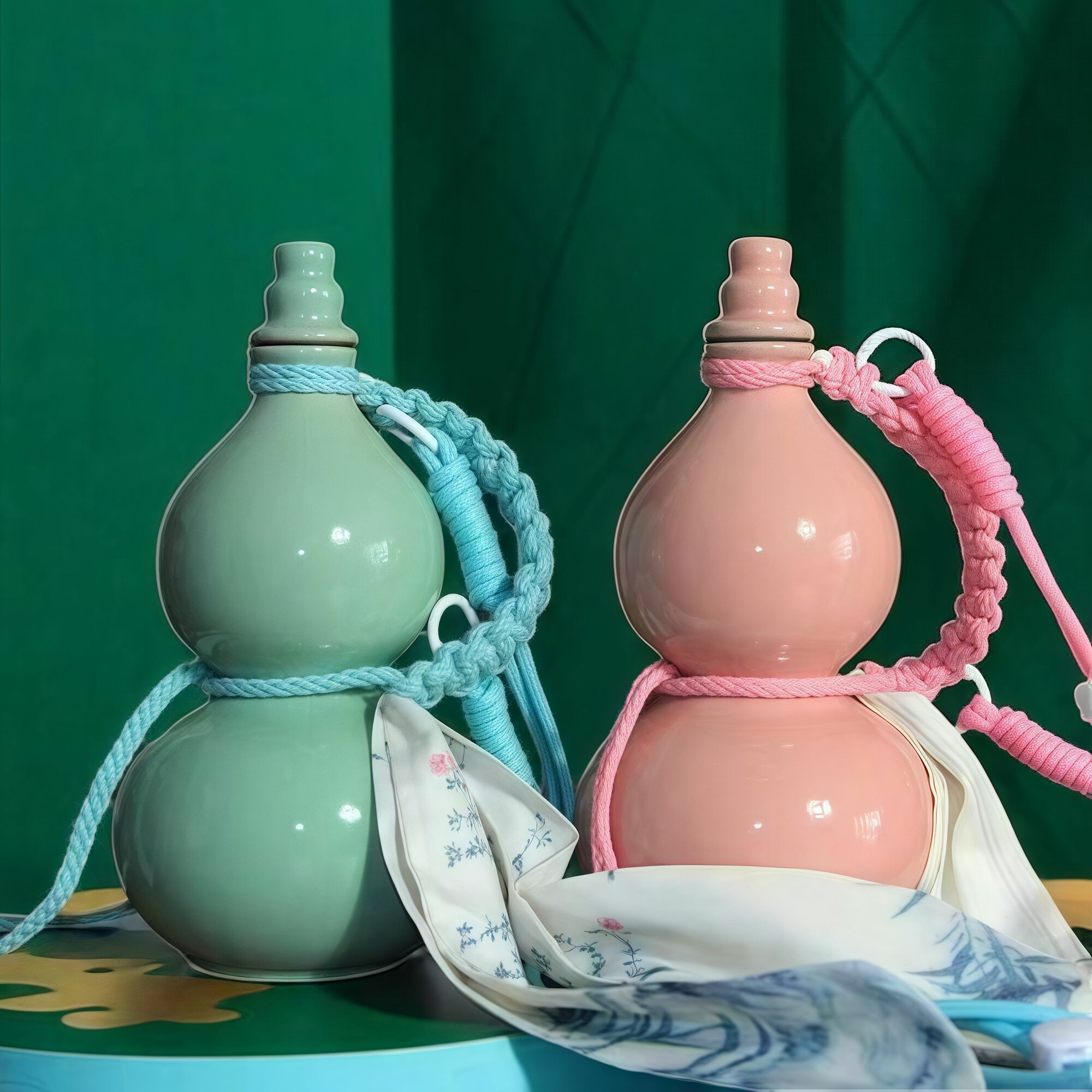 Кувшин для вина с голубым тыквой-500 мл, бессвинцовое стекло, высокотемпературный обжиг, модный дизайн силиконового уплотнения, прочный и безопасный