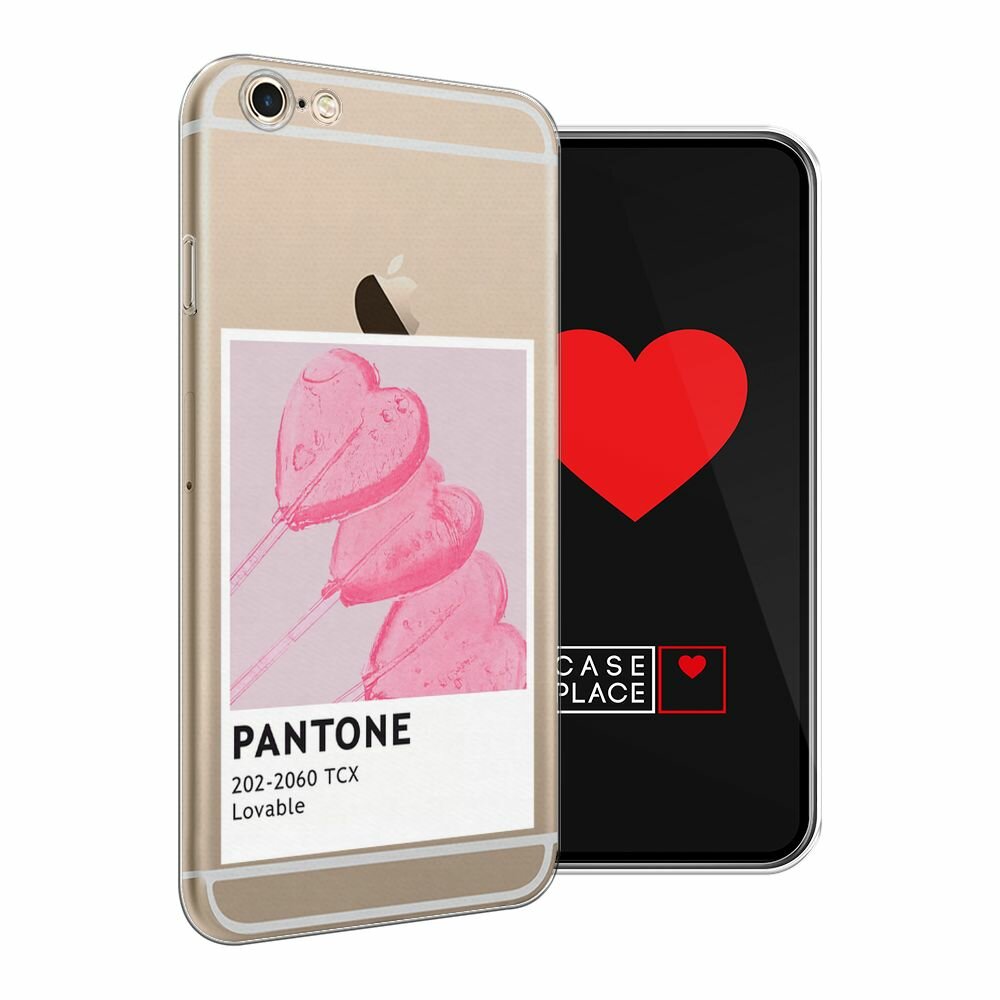 Чехол на Apple iPhone 6 Plus/6S Plus / Айфон 6 Плюс/Айфон 6С Плюс с принтом "Pantone Lovable 2 - 14 февраля", прозрачный — фото 1