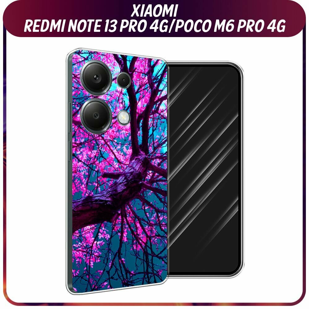 Чехол на Xiaomi Redmi Note 13 Pro 4G/Poco M6 Pro 4G / Сяоми Редми Нот 13 Про 4G с принтом Фиолетовое дерево