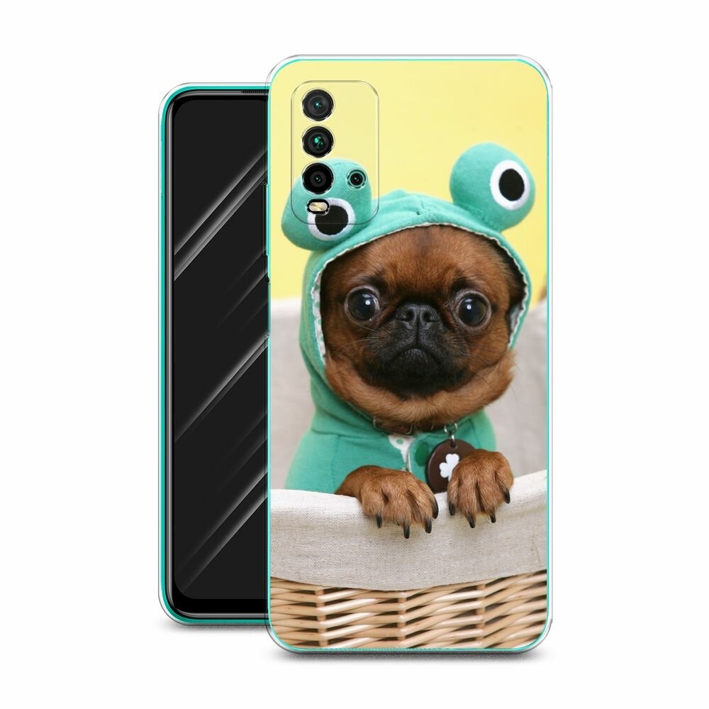 Чехол на Xiaomi Redmi 9T / Сяоми Редми 9Т с принтом "Собачка в шапке лягушки" — фото 1