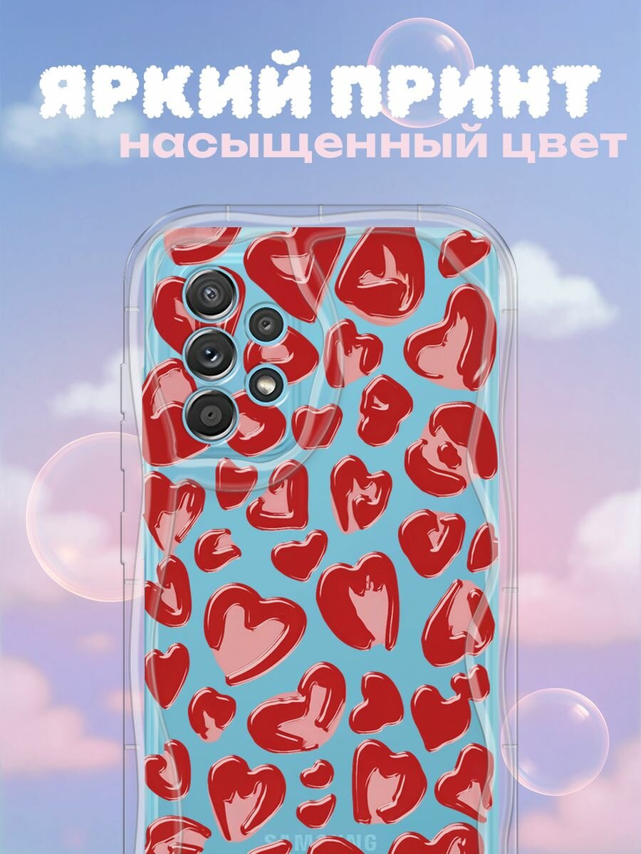 Чехол на Samsung Galaxy A52/A52s / Самсунг А52/A52s с принтом Множество красных сердец — фото 1