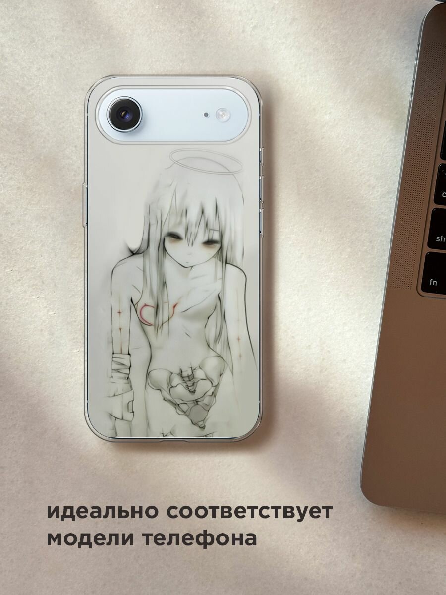 Чехол на Apple iPhone Air / Айфон Айр с принтом "Аниме рисунок чёрно-белый" — фото 1