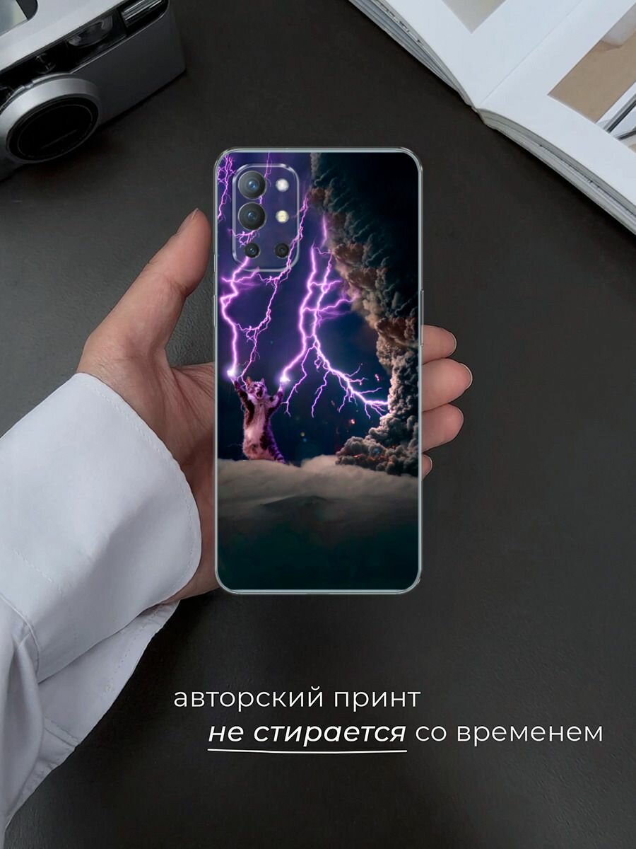 Чехол на OnePlus 9R / ВанПлас 9R с принтом "Кот призыватель погоды" — фото 1