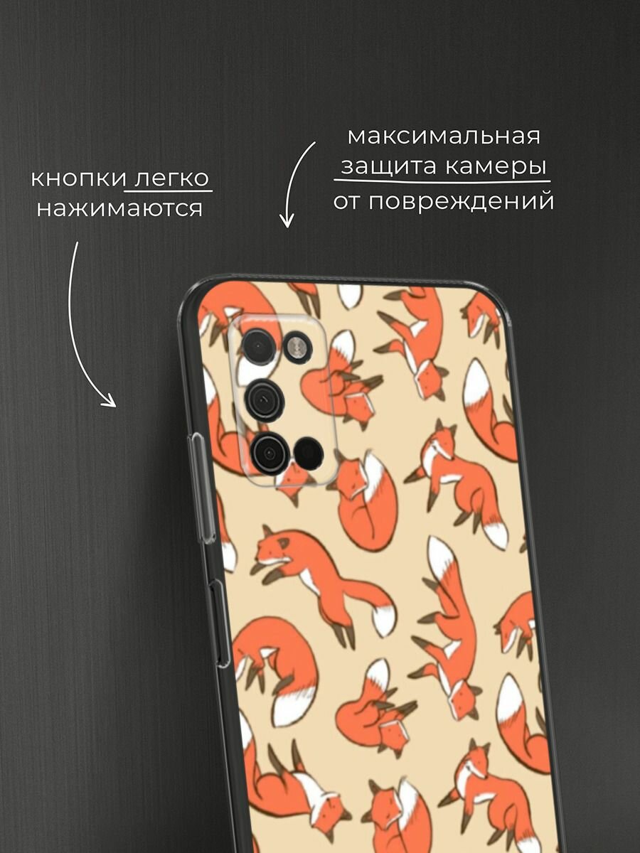 Чехол на Samsung Galaxy A03S / Самсунг Галакси A03S с принтом "Лисички фон" — фото 1