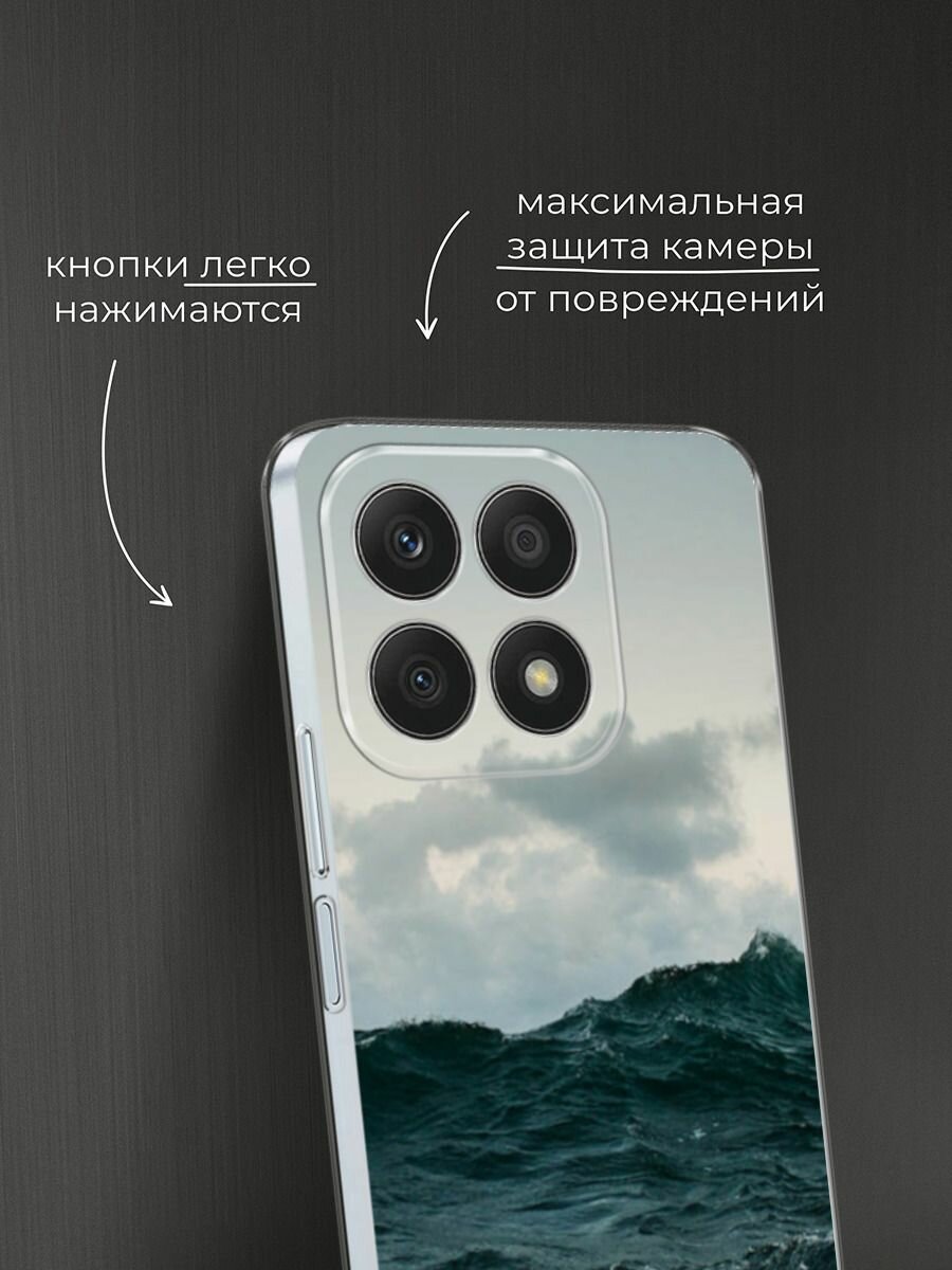 Силиконовый чехол на Honor X8A / Хонор X8A с принтом "Волны 11" — фото 1