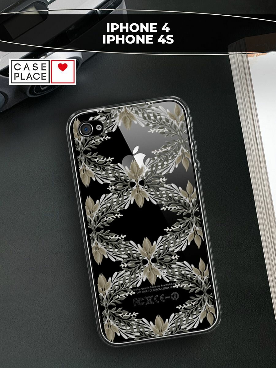 Чехол на Apple iPhone 4/4S / Айфон 4/4S с принтом "Калейдоскоп цветов"