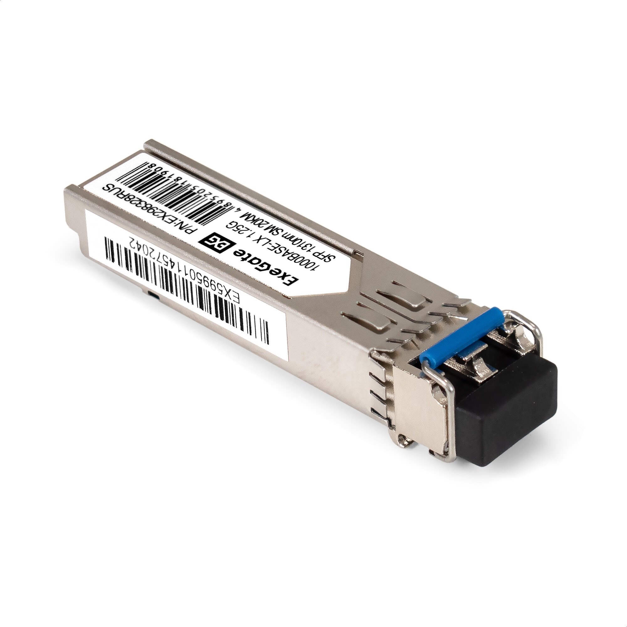 Трансивер SFP ExeGate EXT-1G-SM1310-LC2-20KM (1000Base-LX для одномодового оптического кабеля, 1,25 Гбит/с, Tx:1310/Rx:1310 нм, до 20 км, разъем Duplex LC) EX298328RUS