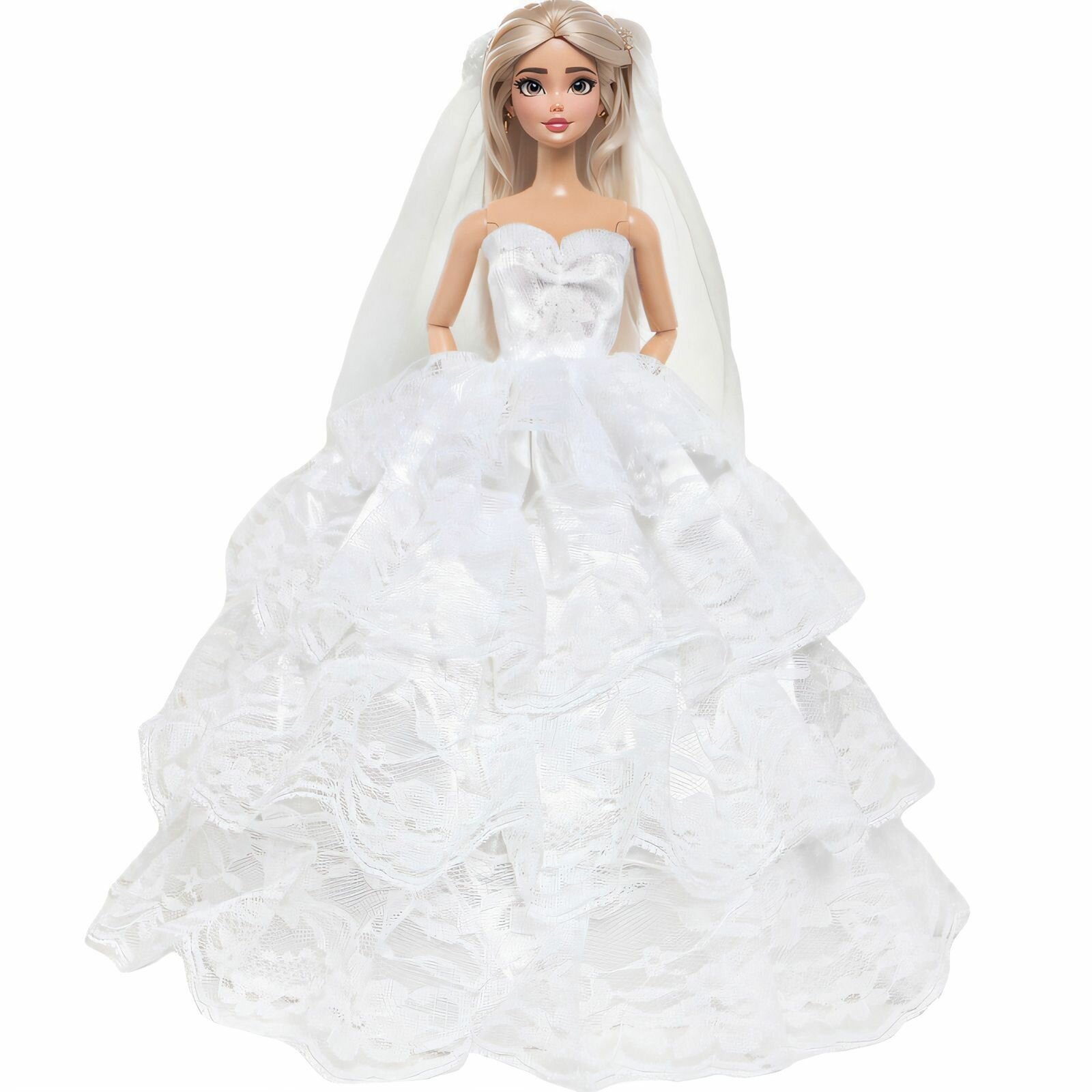 Набор одежды для куклы барби, Свадьба Модница невесты Одежда + Фата для кукол 29-30см аксессуары платья