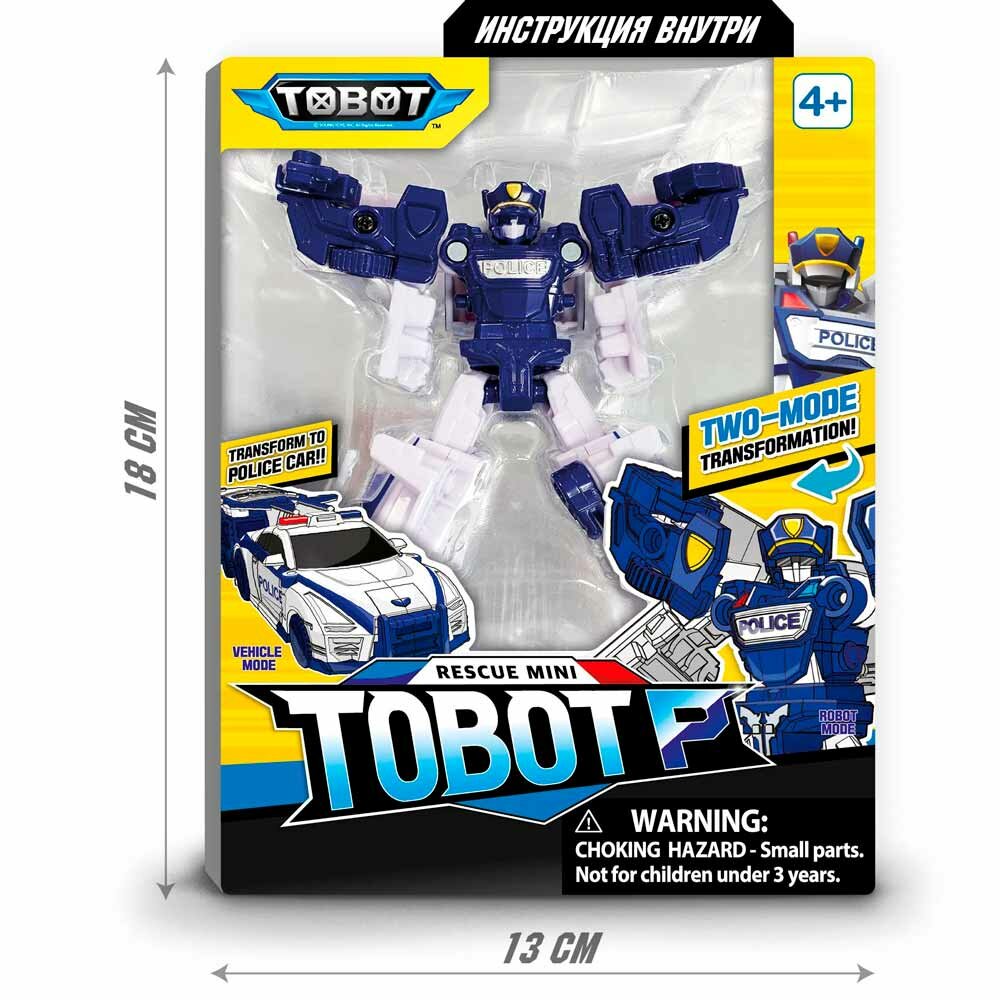 Игрушка Робот трансформер Тобот Mini Р Полицейский патруль Tobot 301159