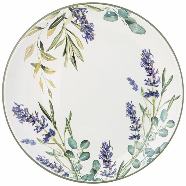 AGNESS Тарелка обеденная Лаванда 26 см из доломита, прочная кухонная посуда для сервировки