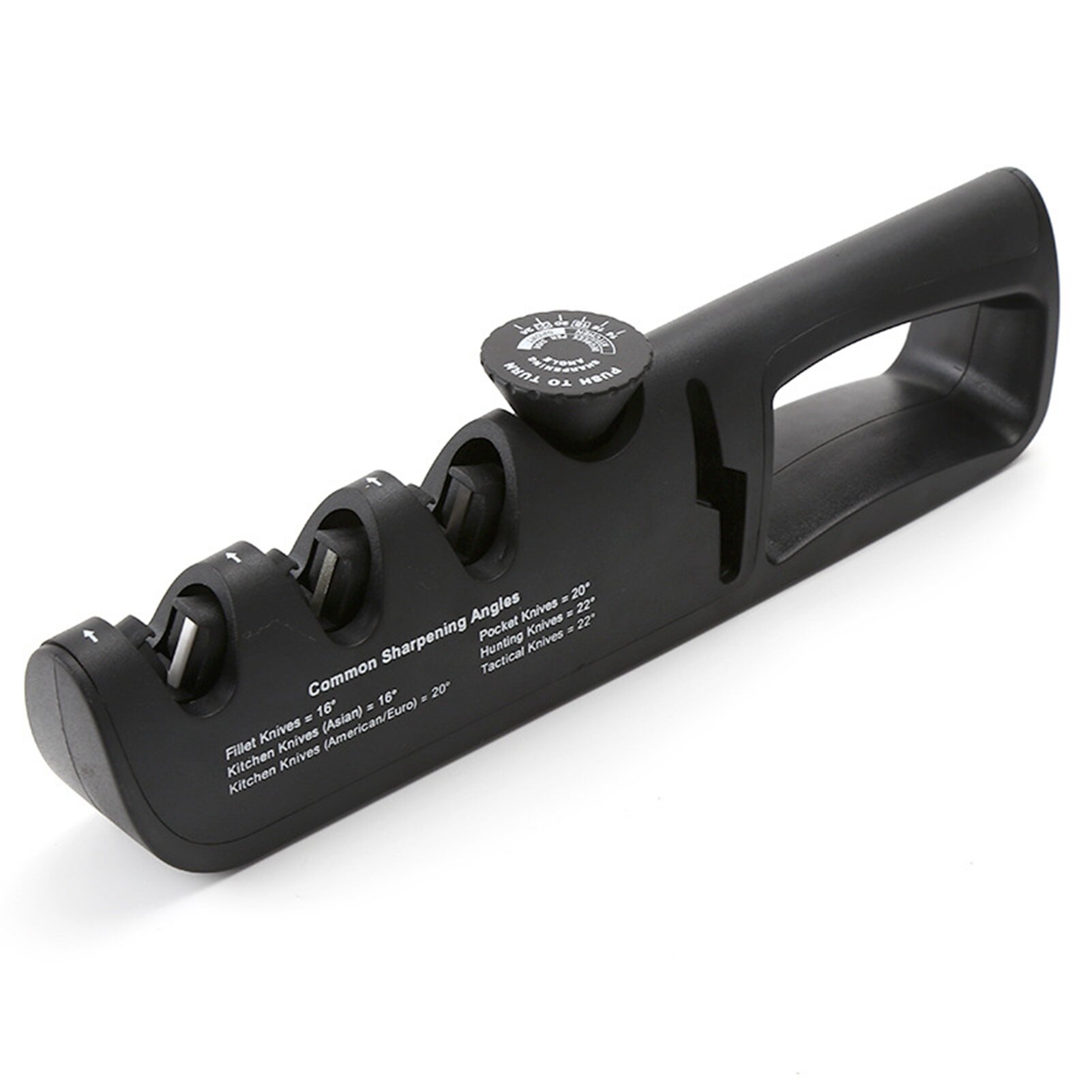 Черная 4-ступенчатая точилка для ножей с регулируемым углом, бытовая точилка для лезвий, инструмент для заточки кухонных ножей