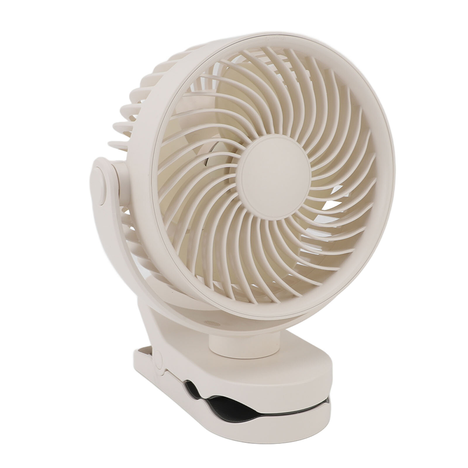 Вентилятор Clip On Fan USB перезаряжаемый тихий вращающийся на 360° небольшой вентилятор с зажимом для ежедневного использования на пляже кемпинга бежевый
