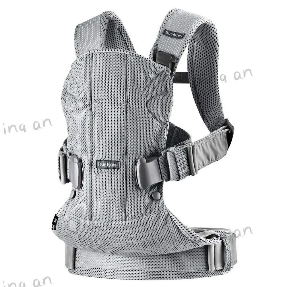 Слинг-эргорюкзак BabyBjorn One Air 3D Mesh для переноски ребенка с рождения и до 3 лет, 3 положения, светло-серый