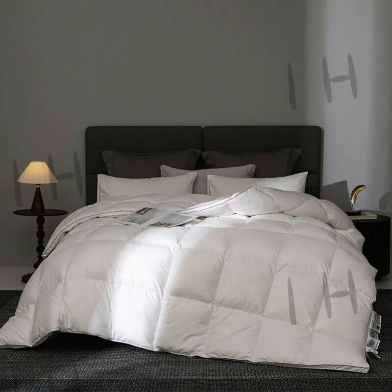 Одеяло Двуспальный 160x210 см, Зимнее, с наполнителем Гусиный пух, комплект из 1 шт