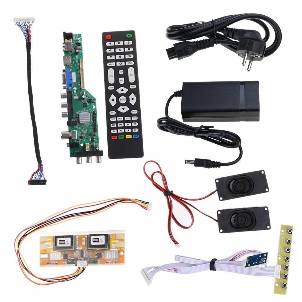 Пульт Драйвер Плата Набор DS. D3663LUA. A81 DVB-T2/для T/C Цифрового ТВ 15-32", Черный